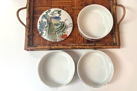 Vintage Chinese Asian Porcelain Dragon and Blossom Tree Stacked Box ...