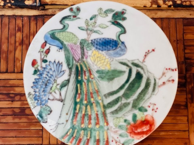 Vintage Chinese Asian Porcelain Dragon and Blossom Tree Stacked Box ...