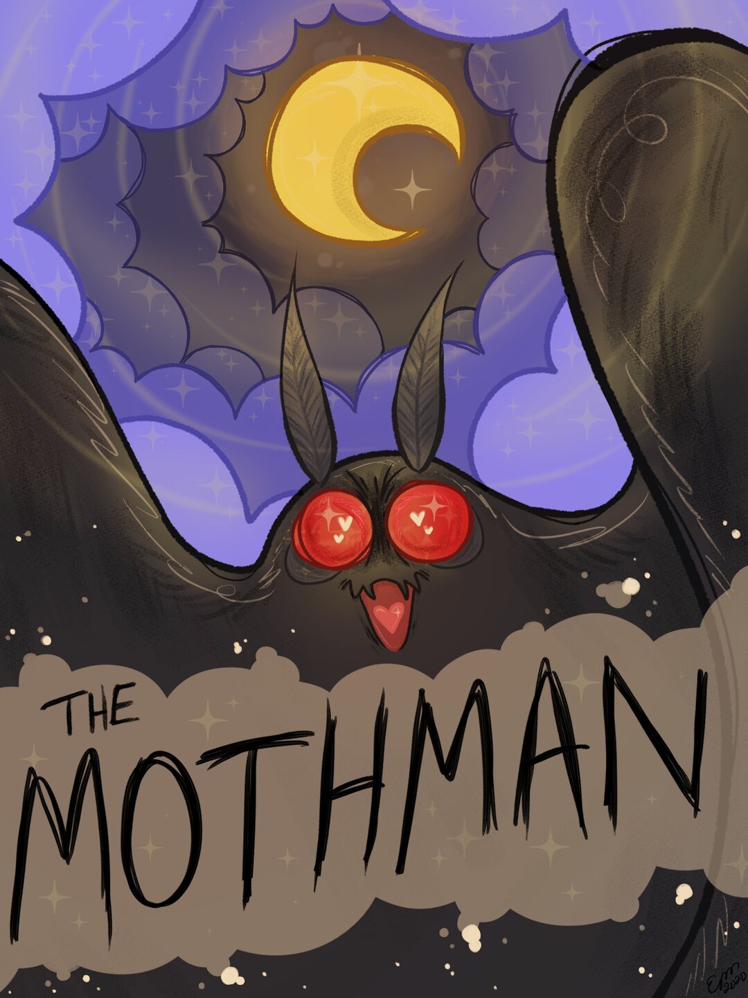 The Mothman Cryptid Holographic 8.5x11inch Print - Etsy