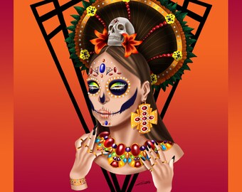 Aztec Santa Muerte - Etsy