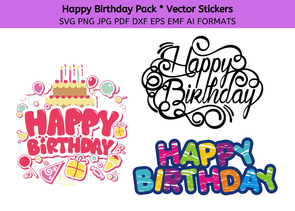 Birthday Sticker, Happy Birthday Sticker, Boys / Girls Birthday ...