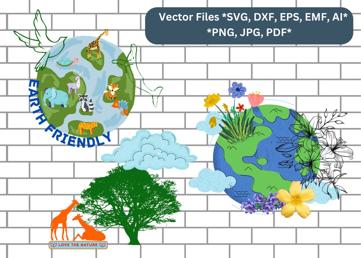 Ecology Earth Day Vector, Ecology SVG, ECO Dxf, Eco Friendly, Recycle ...