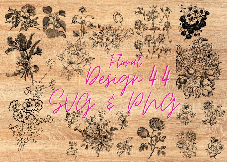 Floral Printable Stickers Svg Floral Design, Png Floral Design ...