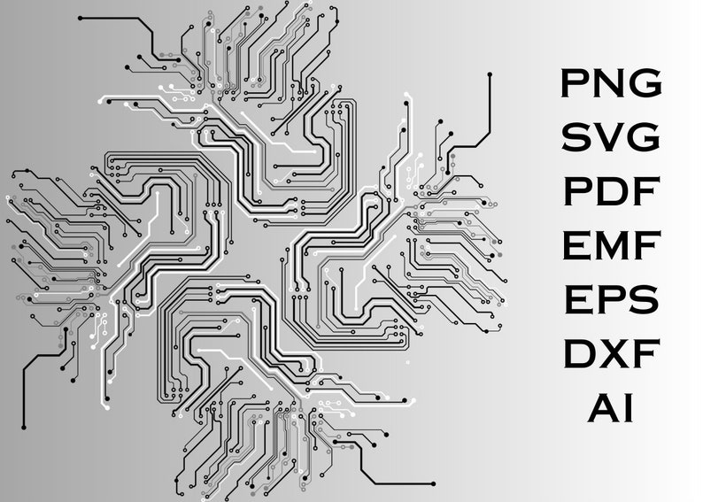Circuit SVG, Circuit PNG, Circuit DXF, Circuit Eps, Circuit Board Dxf, Emf, Ai | Digital Product ...