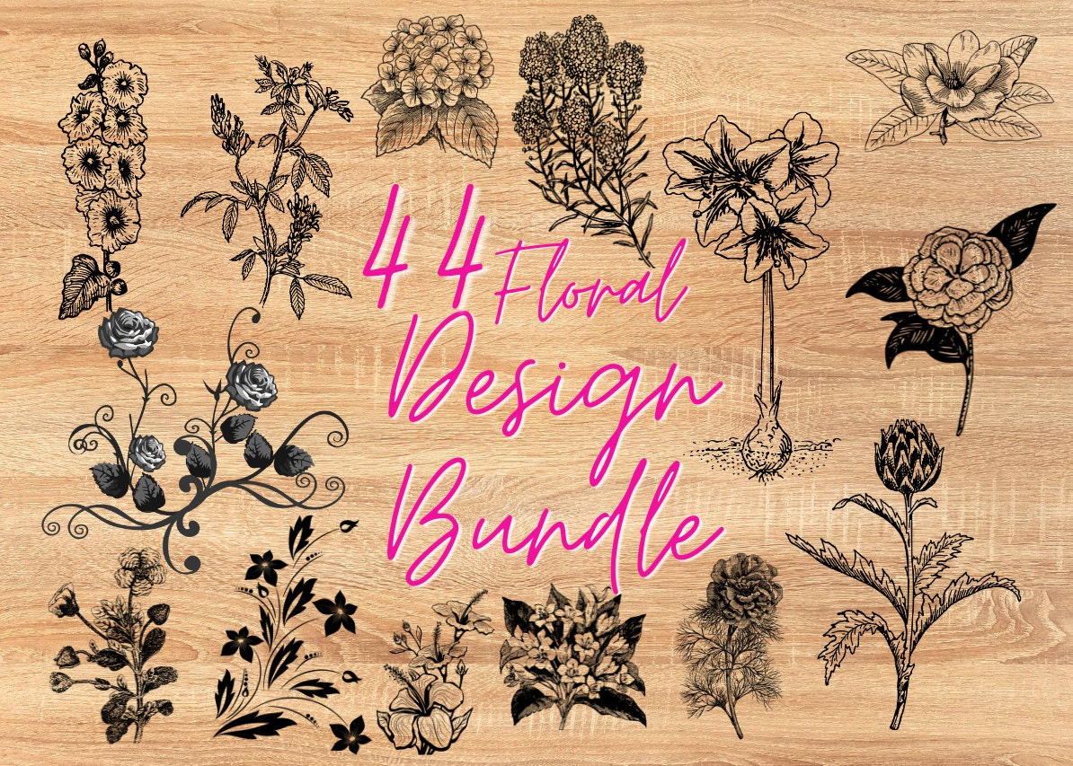 Floral Printable Stickers Svg Floral Design, Png Floral Design ...