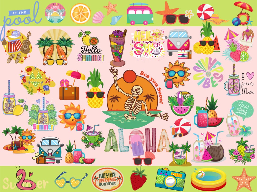 Pegatinas digitales de verano, Pegatinas de vacaciones, Pegatinas ...