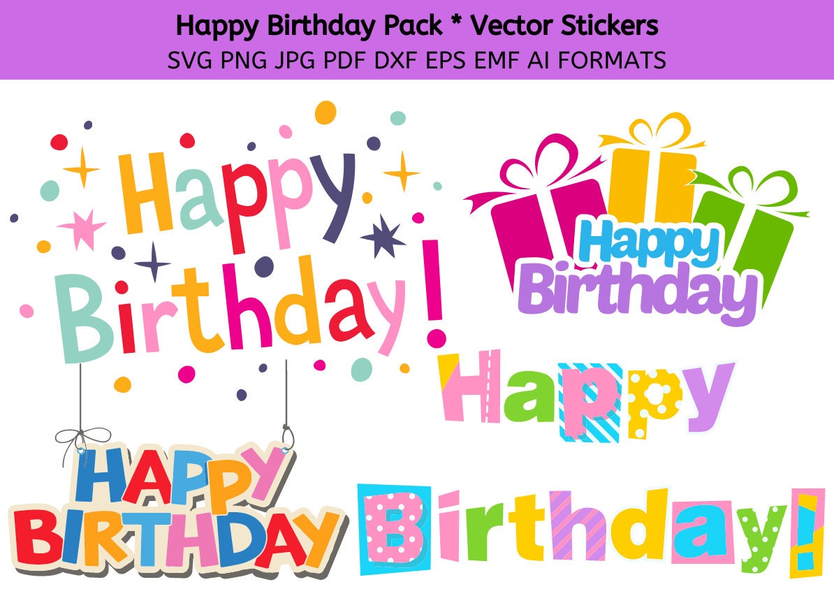 Birthday Sticker, Happy Birthday Sticker, Boys / Girls Birthday ...