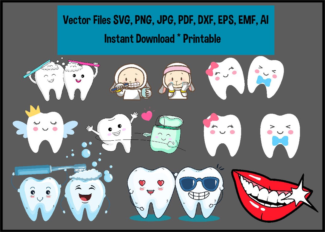 Tooth Design, Dentist SVG Bundle, Dentist DXF, Dentist Png, Dentist EPS ...