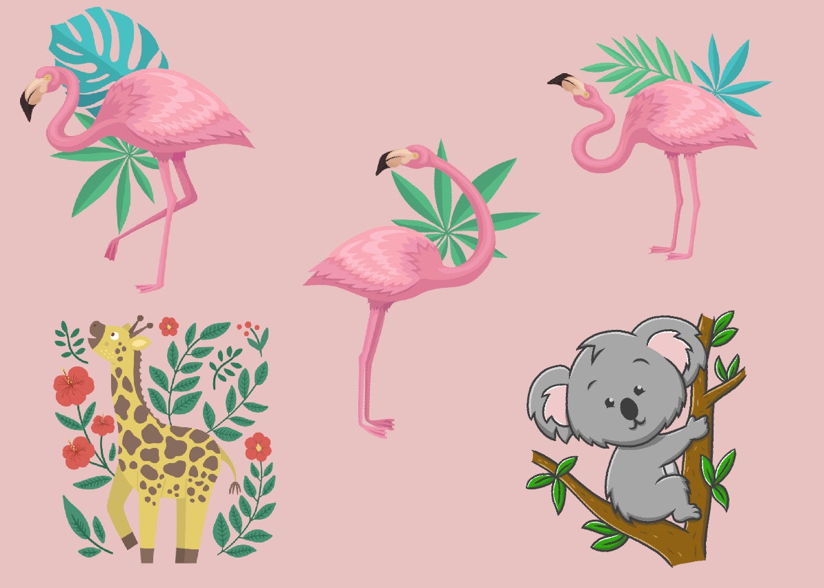 25 Cute Animals Digital Stickers PNG Cropped PRINTABLE STICKERS Cute ...