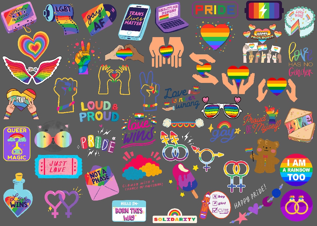 135 Pride Month Digital Stickers + 20 BONUS Templates | LGBTQ Pride ...