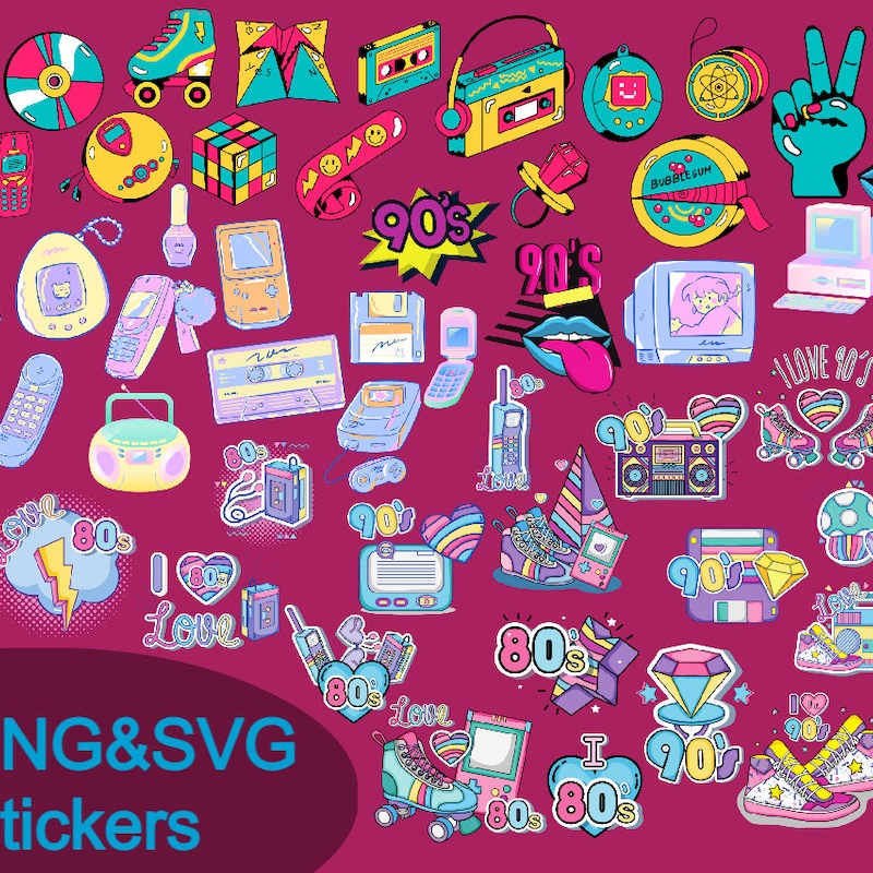 Retro Stickers - Etsy