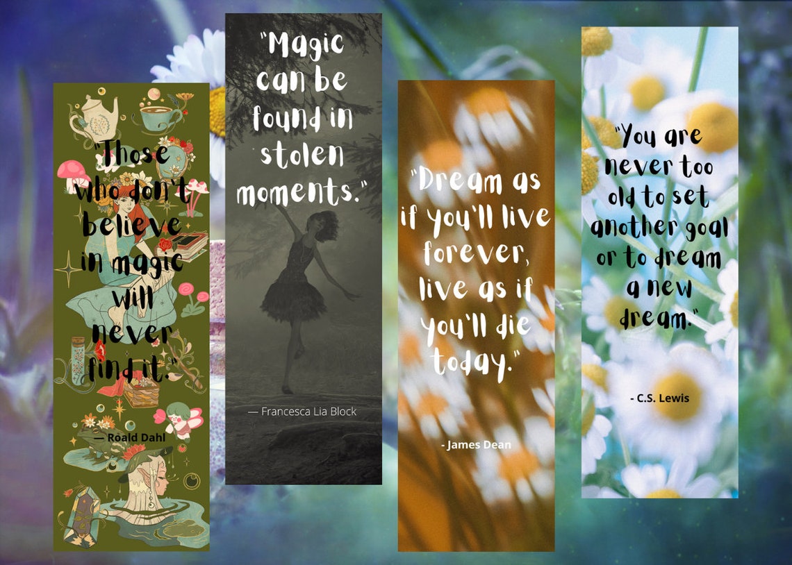 Printable Bookmarks Template, Printable Bookmarks Set, Digital ...