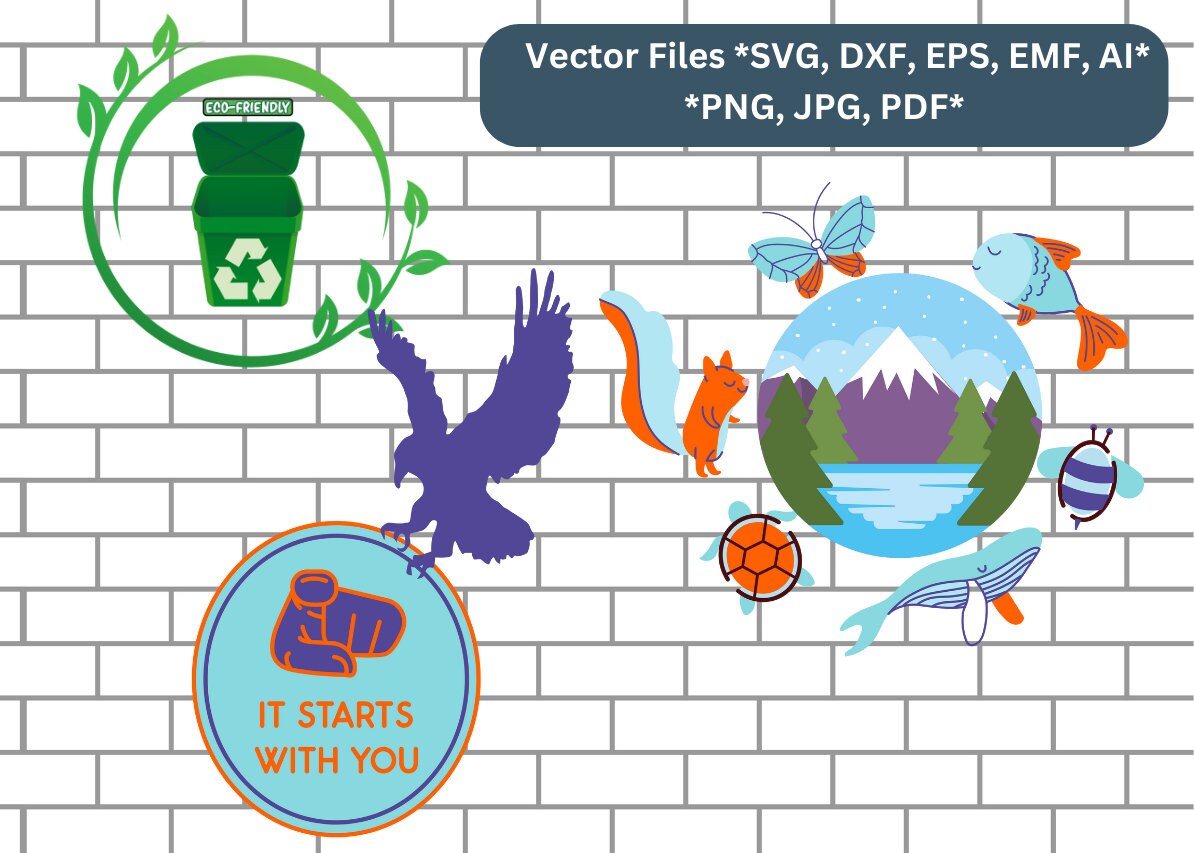Ecology Earth Day Vector, Ecology SVG, ECO Dxf, Eco Friendly, Recycle ...
