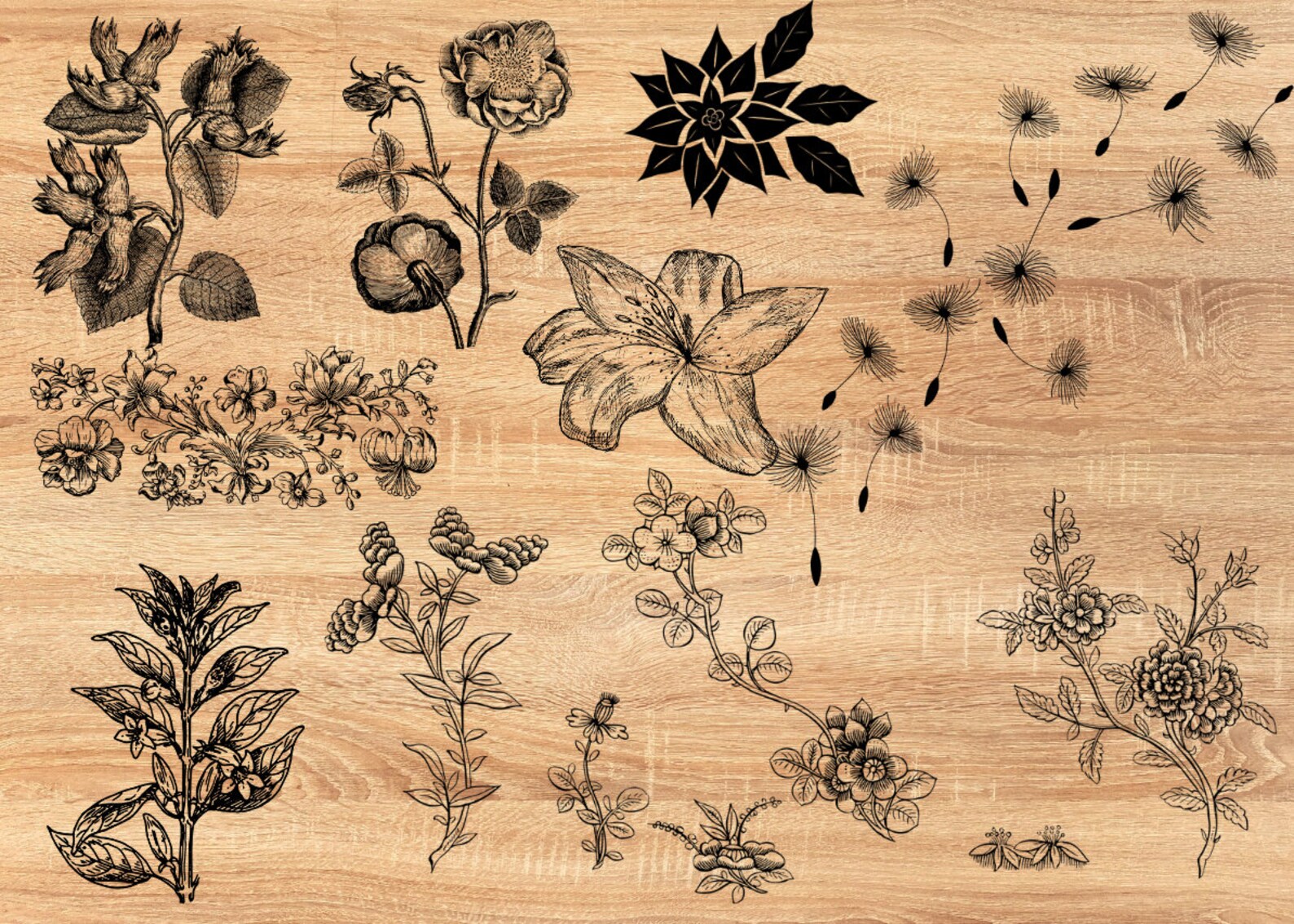 Floral Printable Stickers Svg Floral Design, Png Floral Design ...