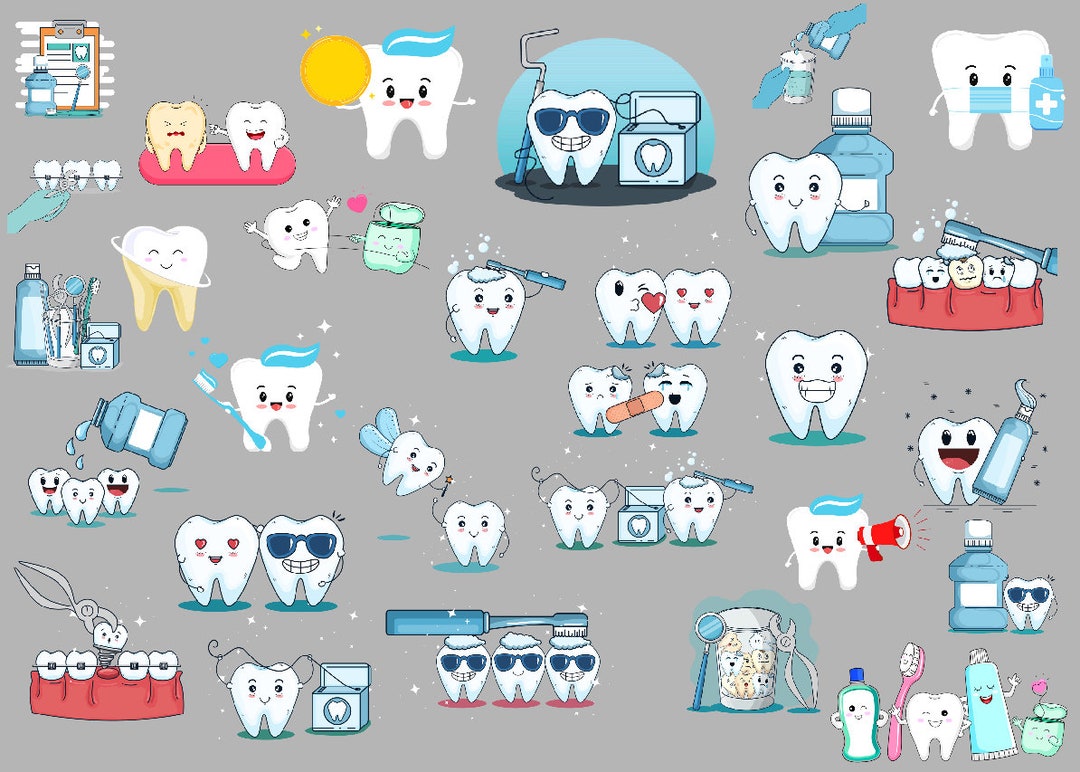 60 Dentistry DIGITAL STICKERS | Cropped PNG Files | Printable Medical ...