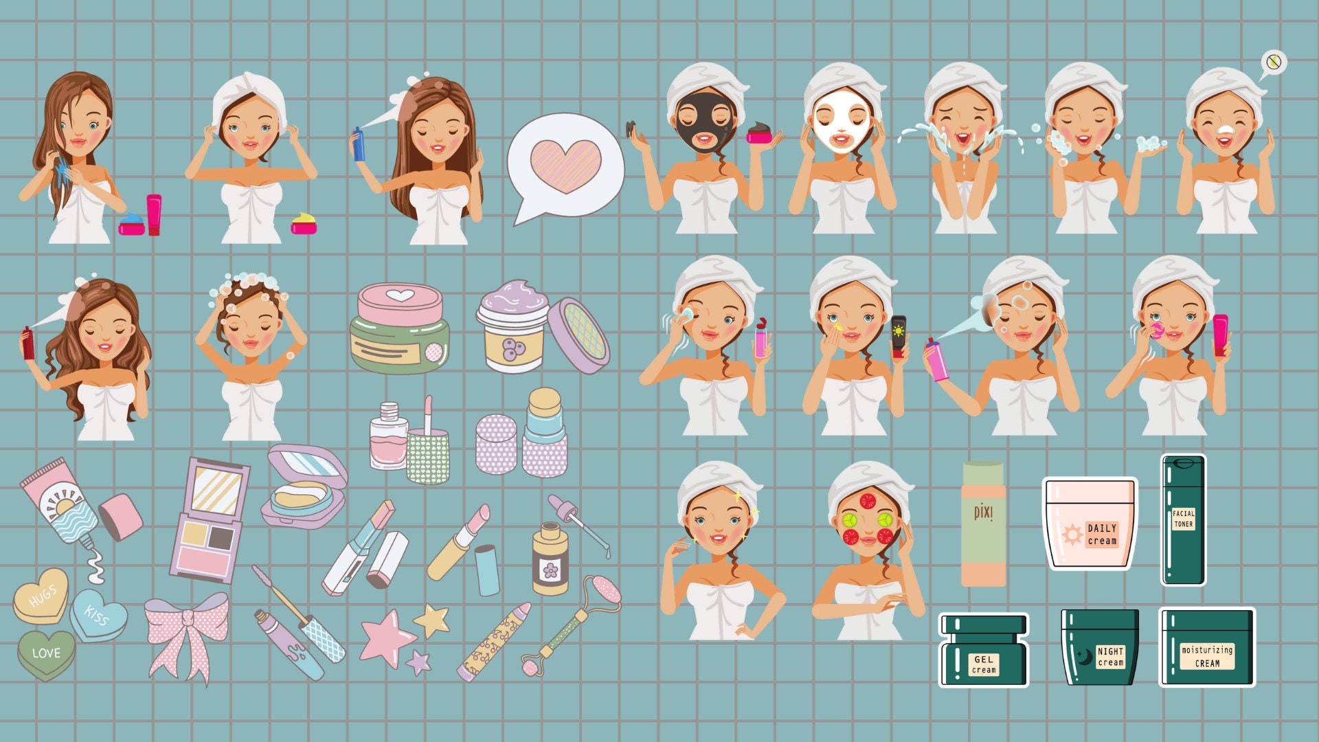 Spa Beauty Goodnotes Stickers | Beauty Stickers, Functional Planner ...