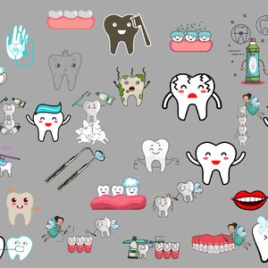 60 Dentistry DIGITAL STICKERS | Cropped PNG Files | Printable Medical ...