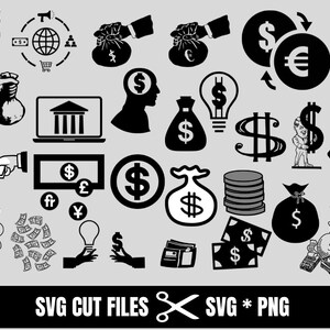 Money Svg, Money Png, Wallet Svg, Money SVG Bundle, Money Bag Svg ...