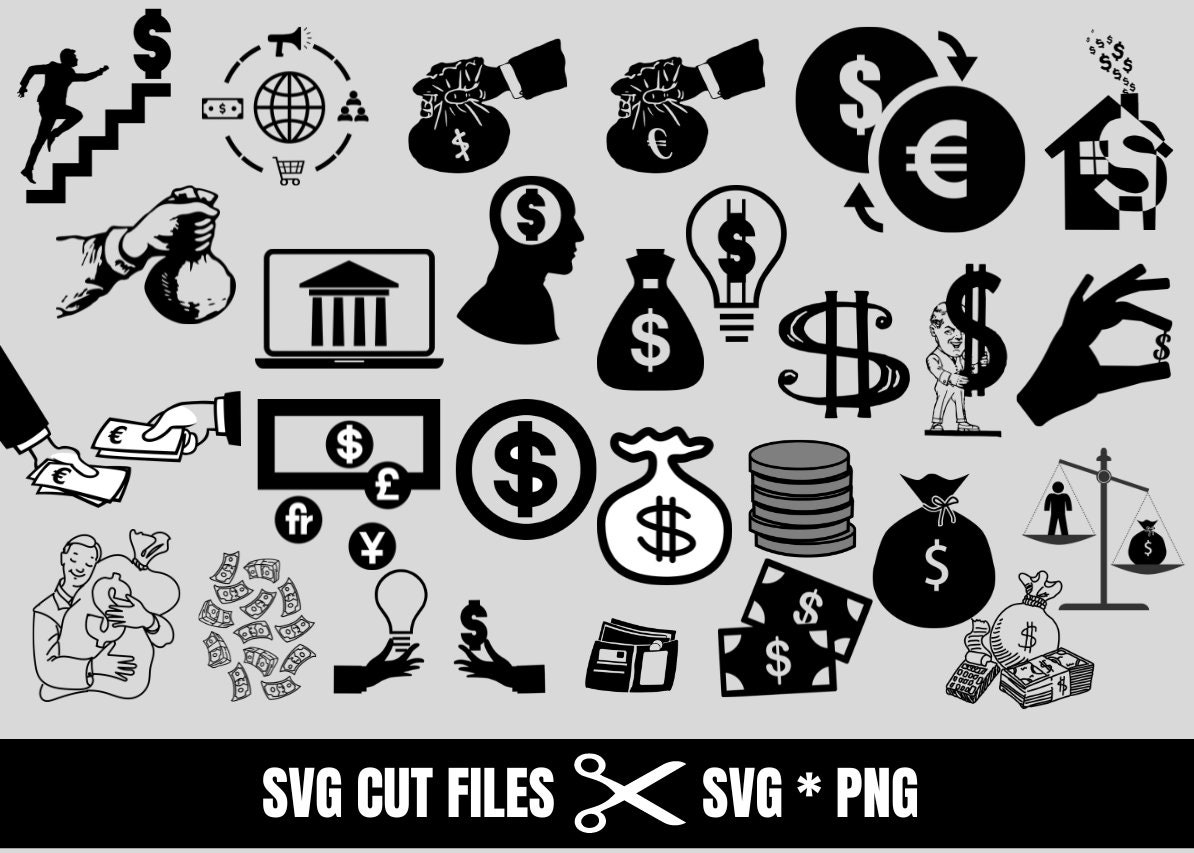 Money Svg, Money Png, Wallet Svg, Money SVG Bundle, Money Bag Svg ...