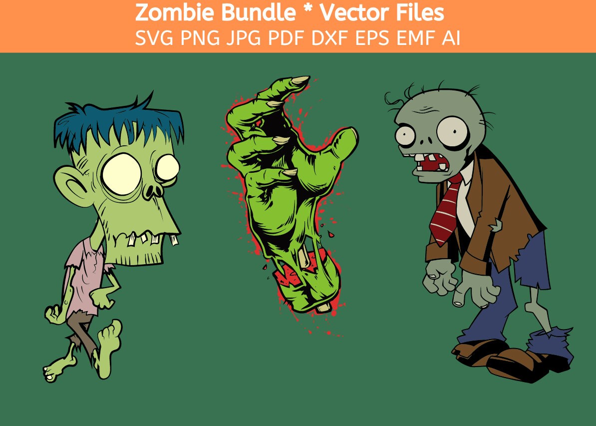 Halloween Decor Zombie Svg Cut File Vector DXF EPS EMF - Etsy