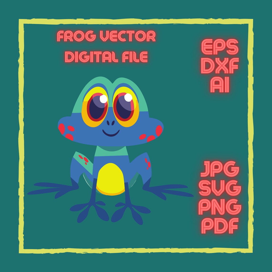 Cute Frog Clipart Vector Digital File Funny Frog Svg Png | Etsy
