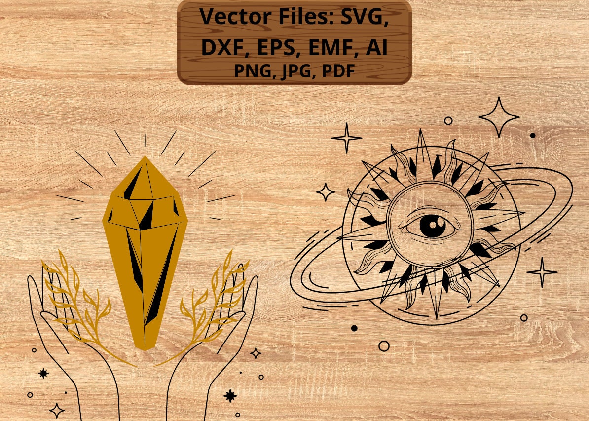 SVG mystique, Png magique, Jpeg, svg crâne mystique, Dxf main magique ...