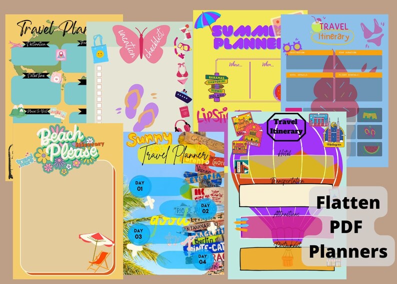 Printable Summer Vacation Planner, Trip Itinerary Planner, Digital ...