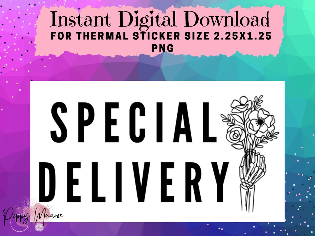 Special Delivery Thermal PNG Download | Packaging Stickers Small ...