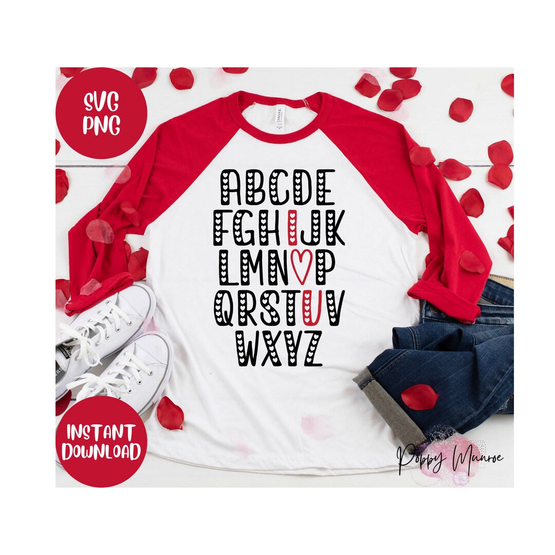 ABC SVG, Valentines Day Svg Png Love, Digital Download for Cricut ...