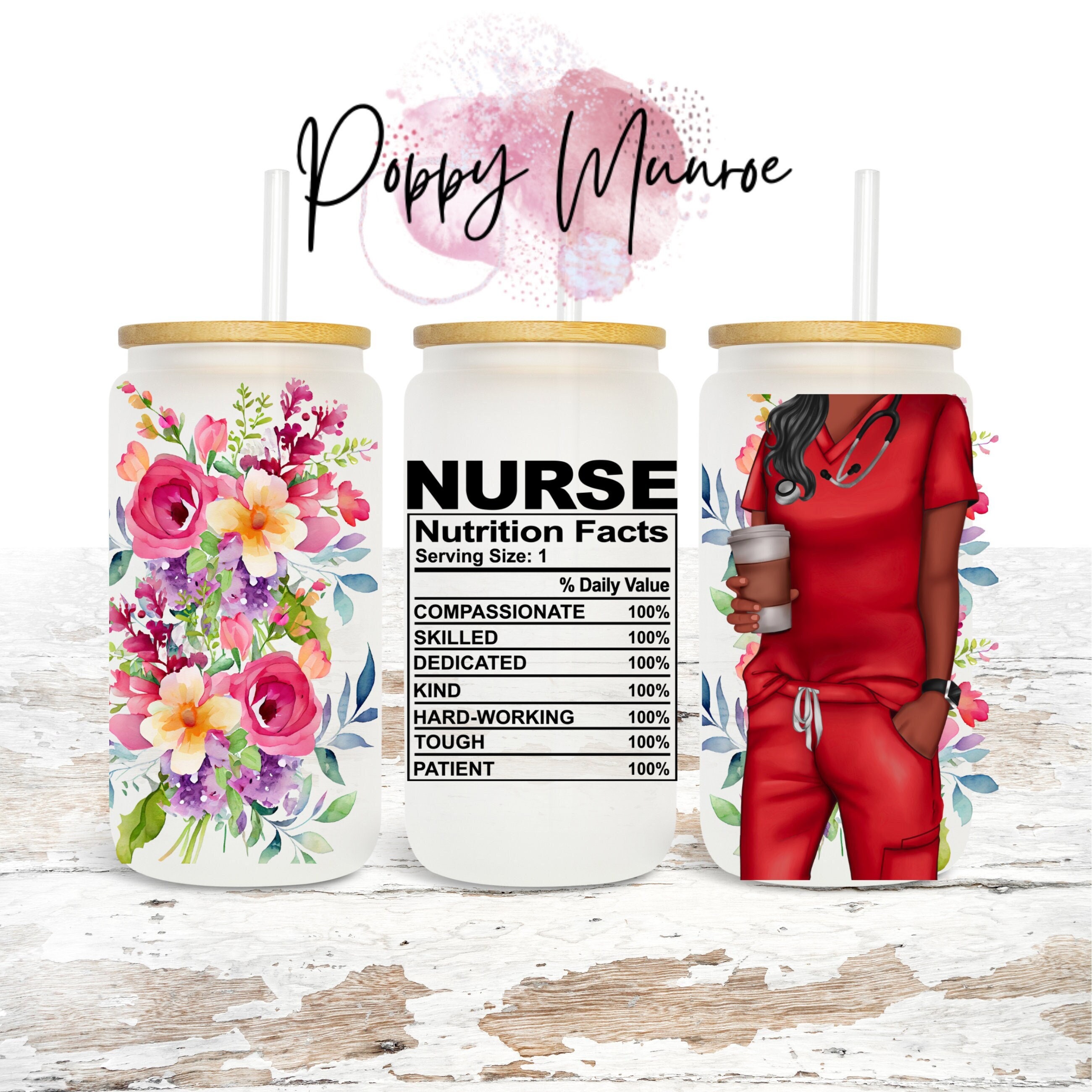 Nurse Libbey Cup Png, Glass Can Sublimation Design, Glass Can Png, 16 ...