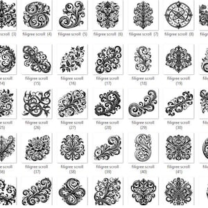 222 Cricut Filigree Scroll SVG Bundle – SVG, PNG Decorative Borders ...