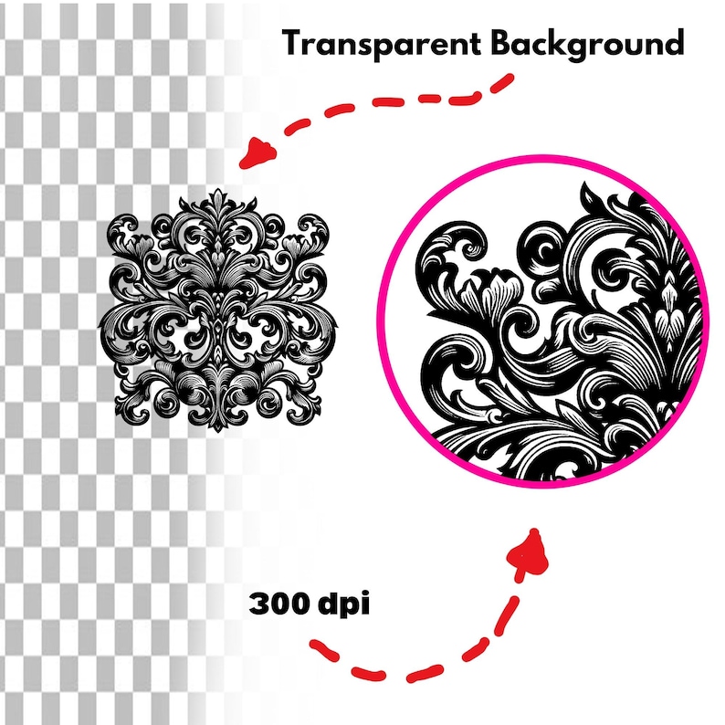 Filigree Scroll SVG and PNG Bundle, Elegant Filigree Scroll Cricut ...