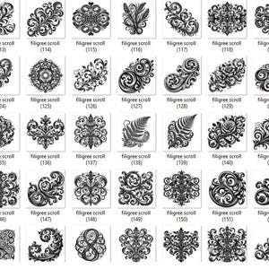 222 Cricut Filigree Scroll SVG Bundle – SVG, PNG Decorative Borders ...