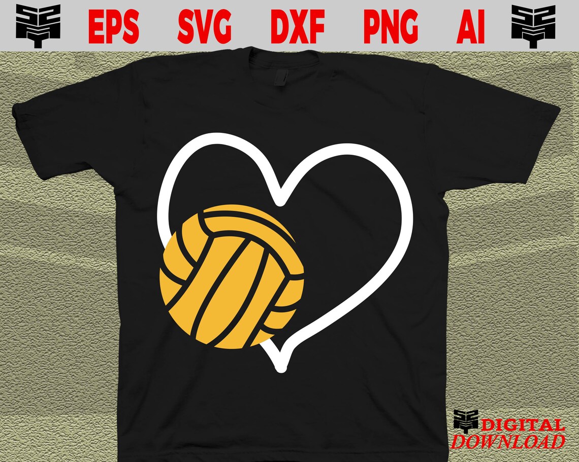 Water Polo Svg Files Cool Water Polo Ball With Heart Digital - Etsy