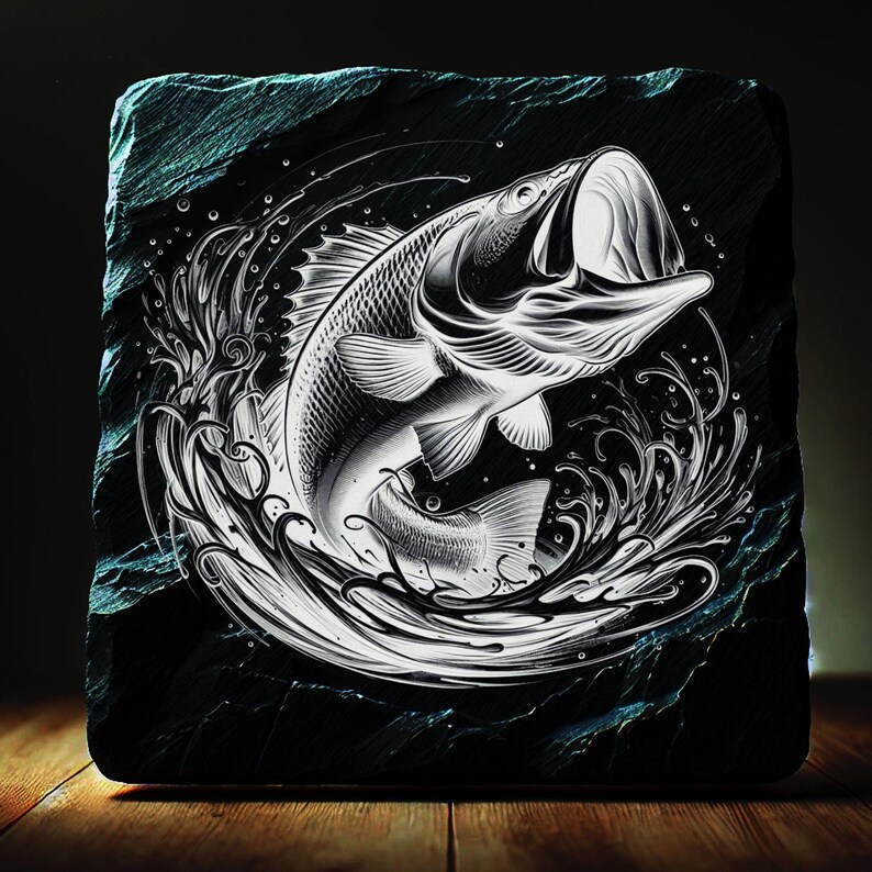 Bass Fishing Engraving SVG Bundle: Laser Cut Fisherman Designs ...