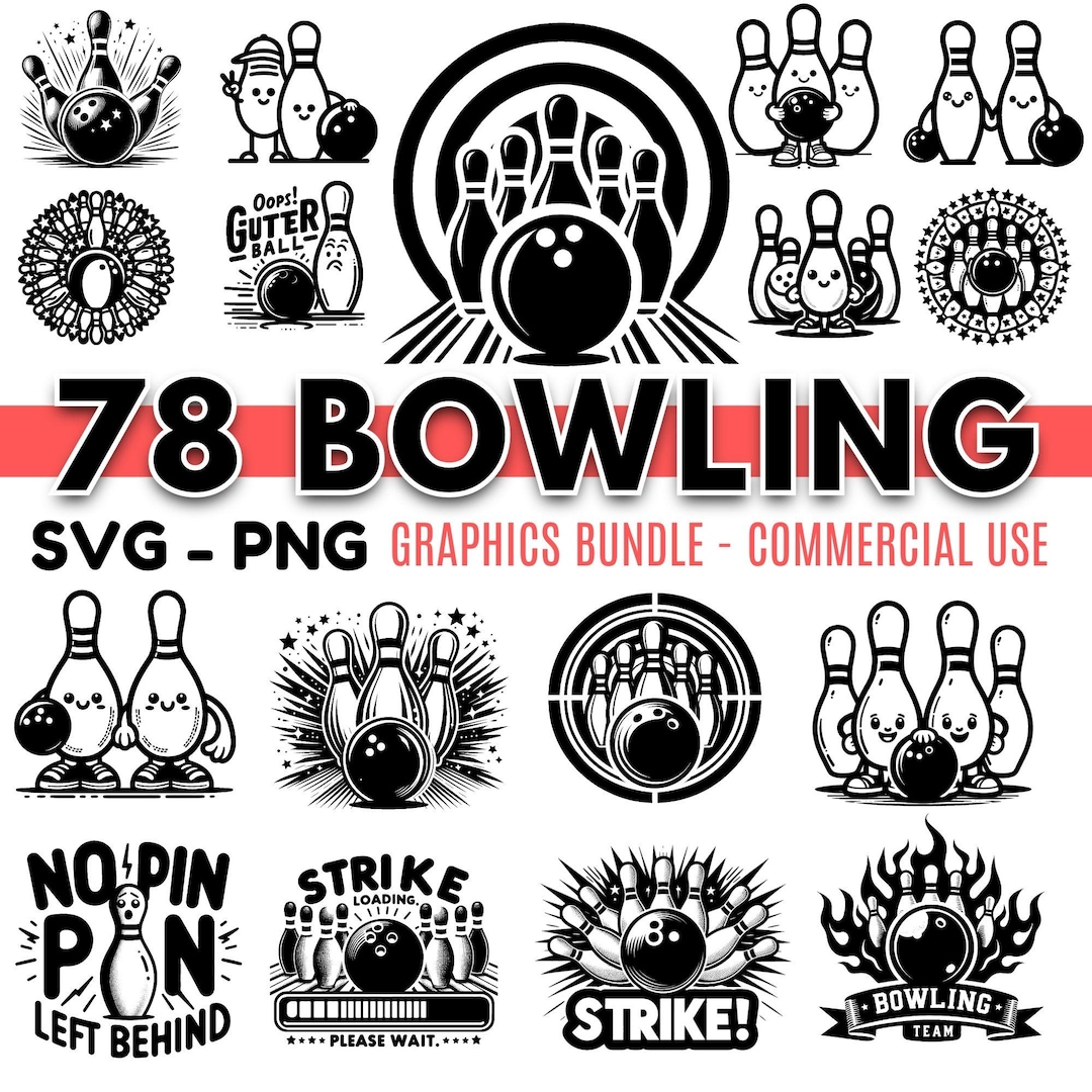 78 Bowling SVG Bundle | Funny Bowling Team Cut Files | Strike Clipart ...