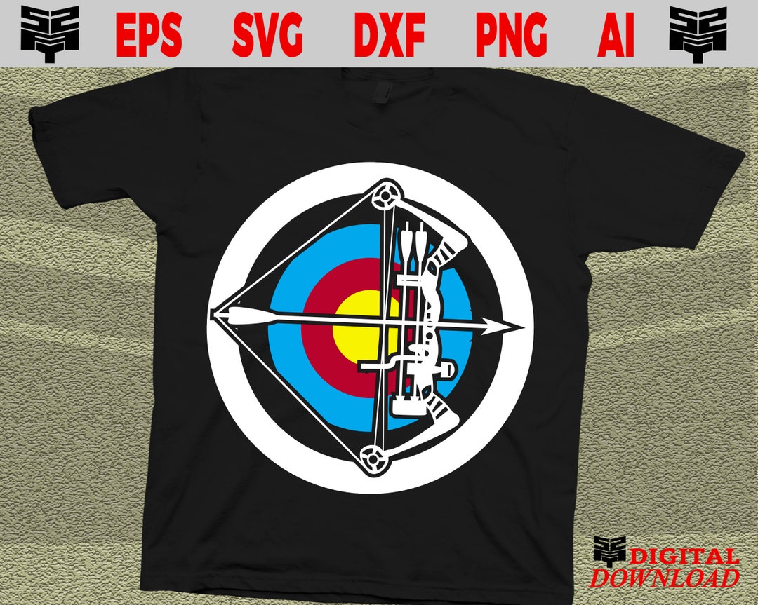 Archery Svg - Archery Bow and Target Board Svg File - Archer Svg, Bow ...