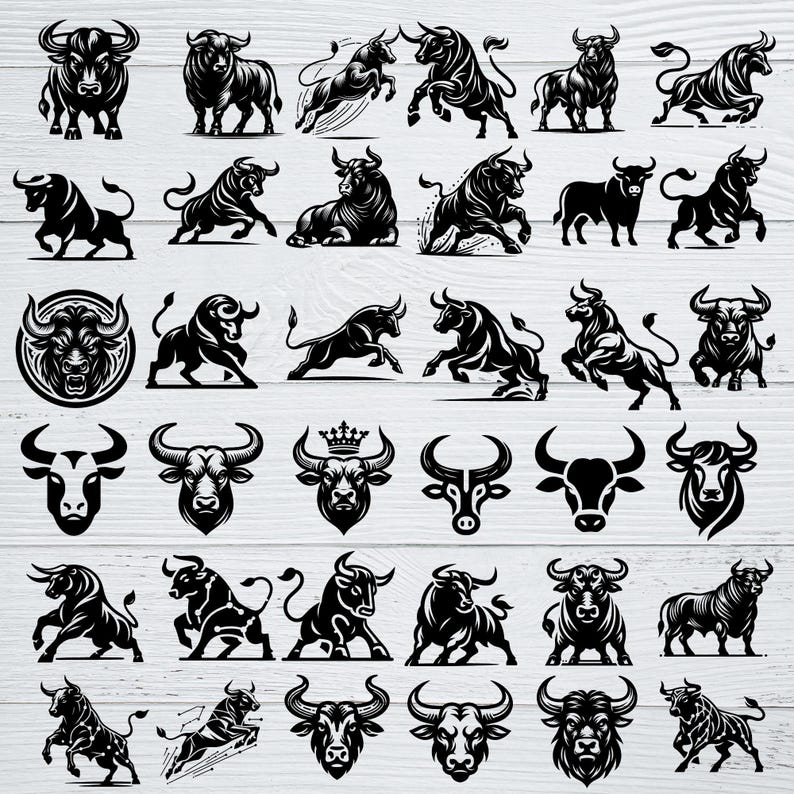 183 Taurus SVG Bundle for Laser Engraving, Bull Zodiac Engrave Designs ...