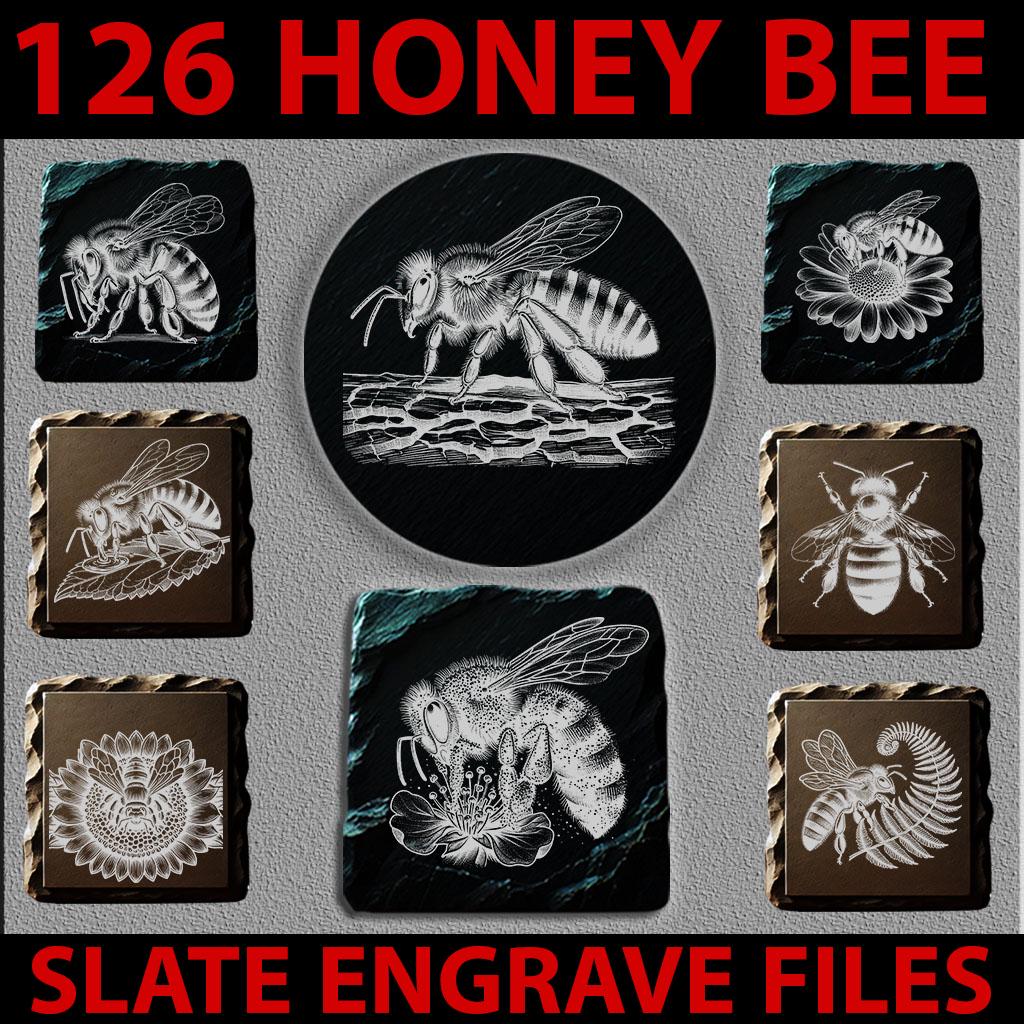 Honey Bee Slate Coaster Bundle, Bees Laser File for Slate Engraving ...