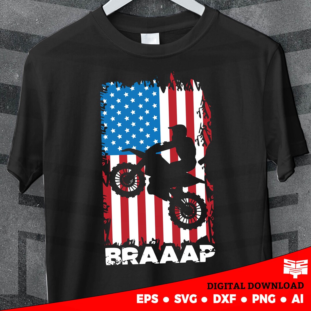 Motocross Svg Files, Braaap Motocross Dirt Bike American US Flag Svg, Motocross Svg Cut Files ...