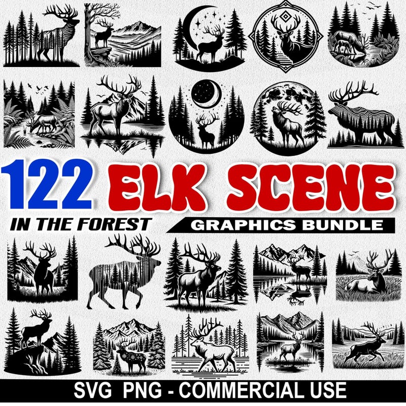 Elk Svg - Etsy