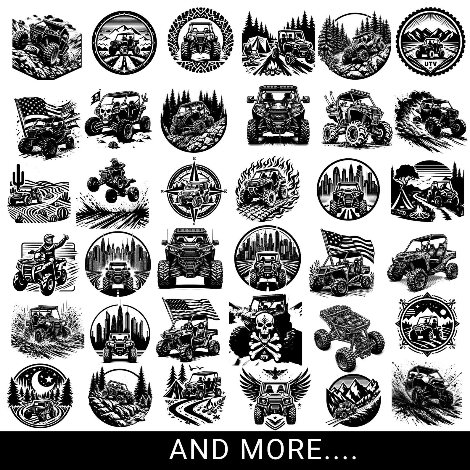 Laser Engraving UTV Off-road Bundle, Side by Side ATV Svg, Mud Riding ...