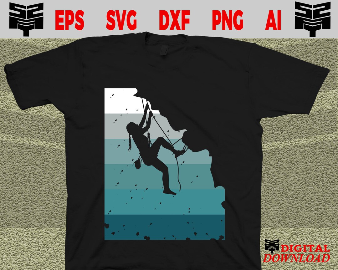 Rock Climbing Svg Files, Cool Rock Climbing Mountain Climber Digital ...