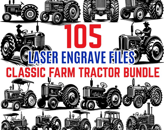 Tractor, Farm, Ranch - Laser Burn PNG | 3D Illusion | Engrave | Laser ...