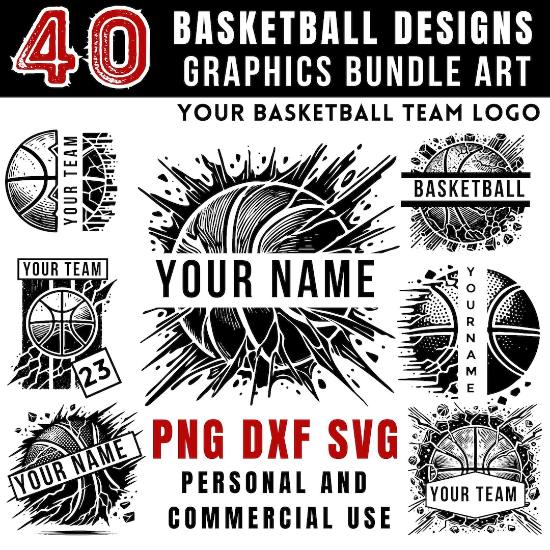 Basketball Bundle SVG, PNG, and DXF, Basketball Team Logo Svg ...