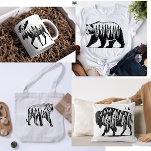 Wild Animals and Nature SVG PNG Bundle | Forest, Jungle, Wildlife With ...