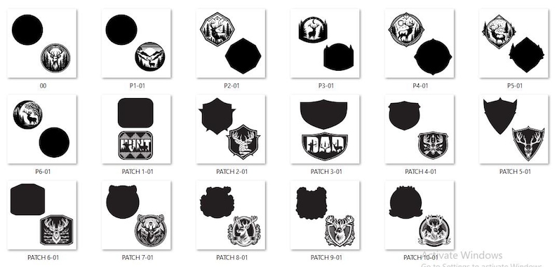Hunting Hat Patch Bundle SVG | Leather Patch Templates for Hats, Caps ...