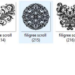 222 Cricut Filigree Scroll SVG Bundle – SVG, PNG Decorative Borders ...