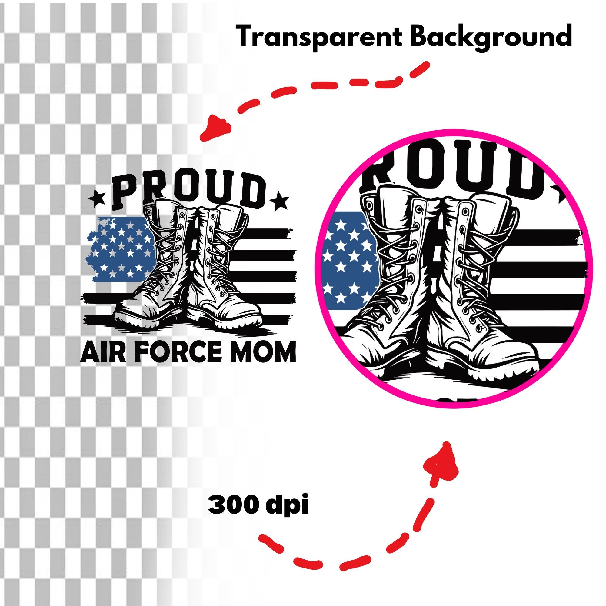 Proud Air Force Mom Flag SVG Bundle, Air Force Mom Cut Files, PNG DXF ...