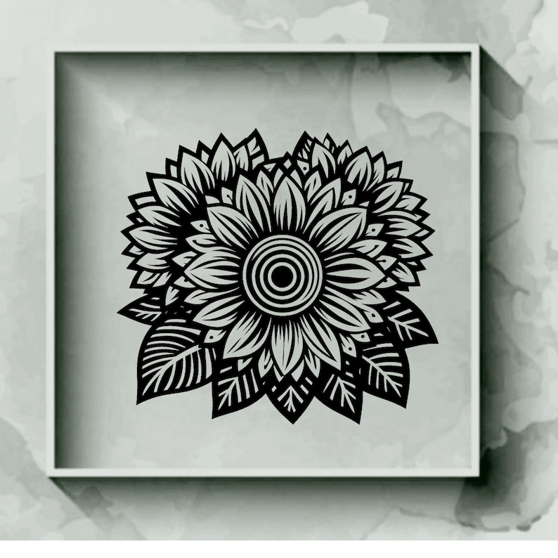 Sunflower Laser Engraving SVG Bundle | Rustic Sunflower Engrave Designs ...